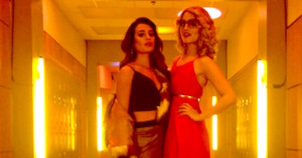 Glees 100th Episode Lea Michele And Dianna Agron Glam Up As Disco